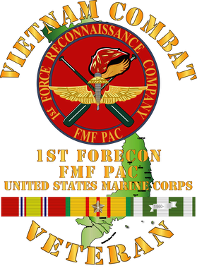 Usmc - Vietnam Combat Veteran - 1st Force Recon Co - Fmfpac Long Sleeve