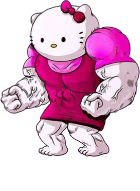 Hello Kitty Buff Barbie Bodybuilder Gym T Shirt