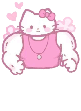 Hello Kitty Buff Bodybuilder Gym T Shirt