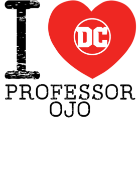 Professor Ojo I Love Heart Comic Books Super Hero Villain T Shirt